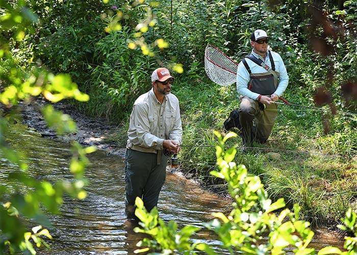 Practicing the art of fly fishing in North Georgia
